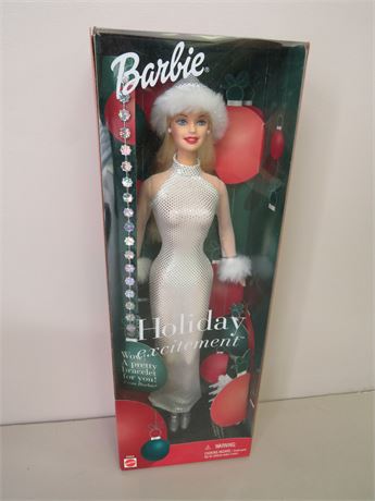 Transitional Design Online Auctions - 2001 Holiday Excitement Barbie Doll