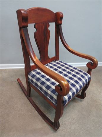 Transitional Design Online Auctions - Fiddle Back Rocking Chair