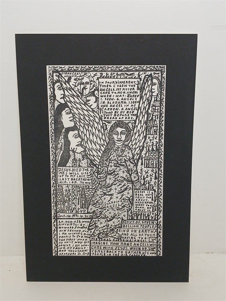 Transitional Design Online Auctions - Howard Finster Folk Art Lithograph