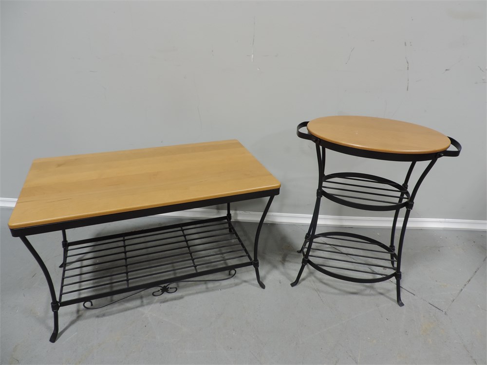 Transitional Design Online Auctions - Set of Wood Crafts LONGABERGER Table