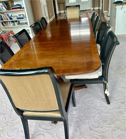 Transitional Design Online Auctions - Baker Dining Room Set / Table & 10 Chairs