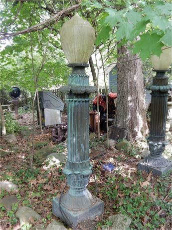 Transitional Design Online Auctions - Bronze Street Lamp Posts ...