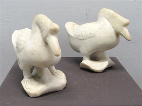 Transitional Design Online Auctions - 2 Chinese Carved Stone Birds