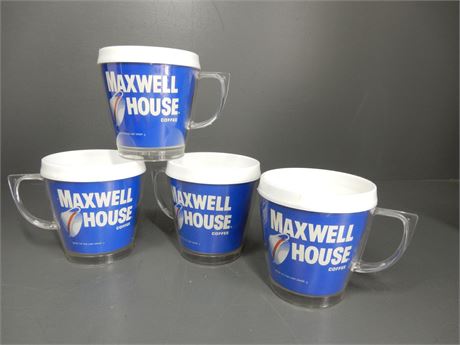 Transitional Design Online Auctions - Maxwell House Mugs / 4 / Plastic