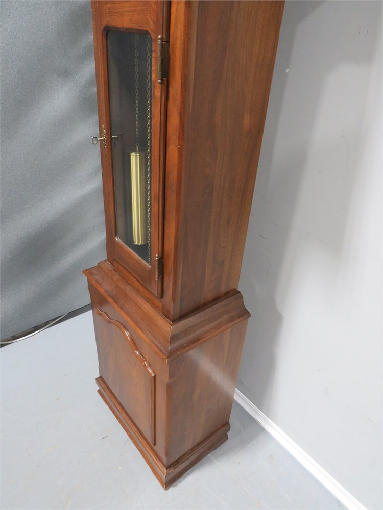 Transitional Design Online Auctions - DANEKER "The President" Walnut Moon-Phase Grandfather Clock