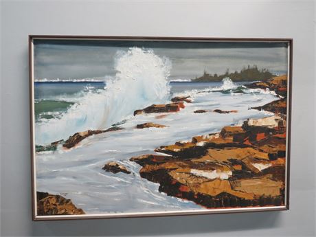 Transitional Design Online Auctions - 1970 VAN SPRONSEN Canvas Painting