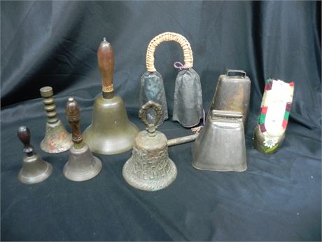 Transitional Design Online Auctions - Antique School House Bells & Cow ...
