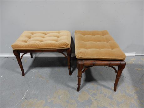 Transitional Design Online Auctions - Cushioned Wood Benches / Sam ...
