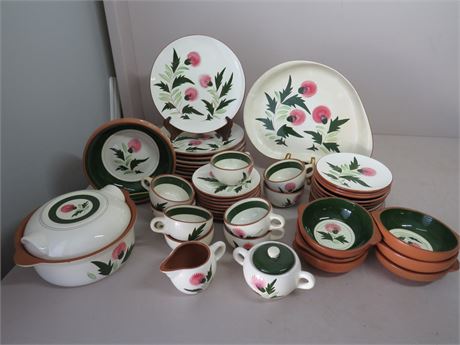 Transitional Design Online Auctions - STANGL POTTERY 48-Piece 'Thistle ...