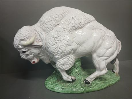 Transitional Design Online Auctions - Italian White Bison Sculpture