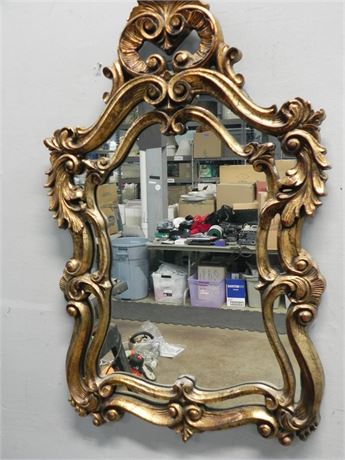 Transitional Design Online Auctions - Syroco Style Mirror Gold Scroll ...