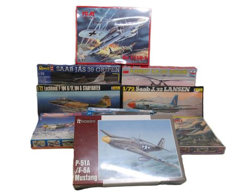 Transitional Design Online Auctions - 9 Model Airplane Kits NIB Revell ...