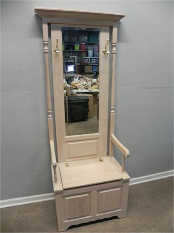 Transitional Design Online Auctions - Hall Tree Bench / Mirror / Storage