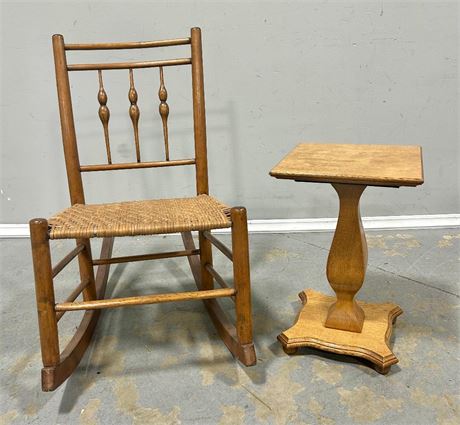 Transitional Design Online Auctions - Child's Rocking Chair & Side Table