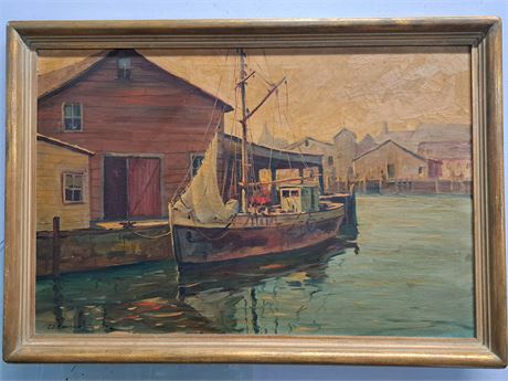 Transitional Design Online Auctions - Signed "J.J. ENWRIGHT SEASCAPE ...