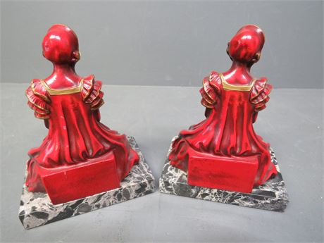 Transitional Design Online Auctions - JB HIRSCH Art Deco Bookends Cast ...