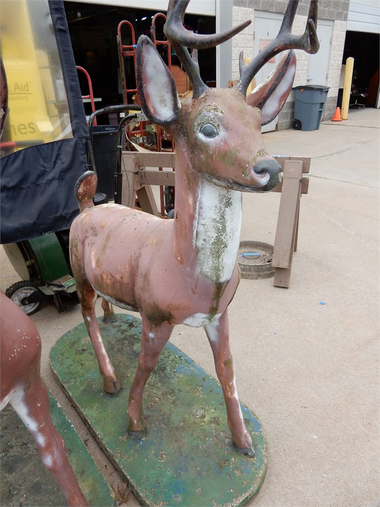 Transitional Design Online Auctions - Vintage Concrete Standing Doe and ...